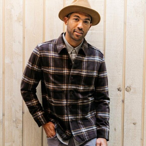 Bridge & Burn | Jackets & Coats | Nwt Bridge Burn Amos Brown Plaid ...